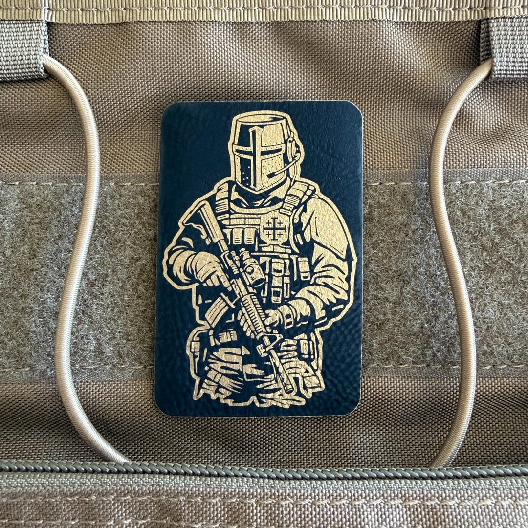 Crusader Knight Patch Tactical Gear Military Accessory Leather Design ...