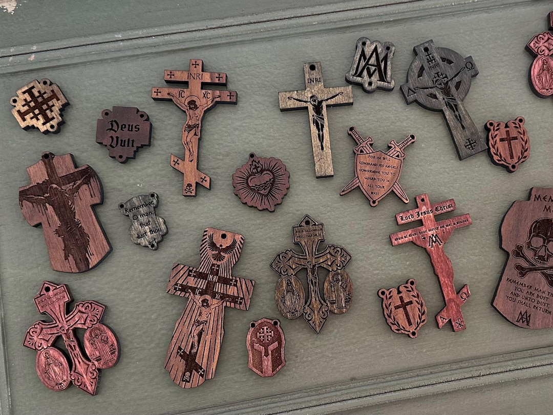 Wooden Rosary Supplies Catholic Crucifix Centerpiece Mystery Bag Gift ...