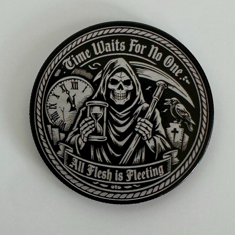 Memento Mori Challenge Coin Skull Crossbones Token Grim Reaper EDC ...
