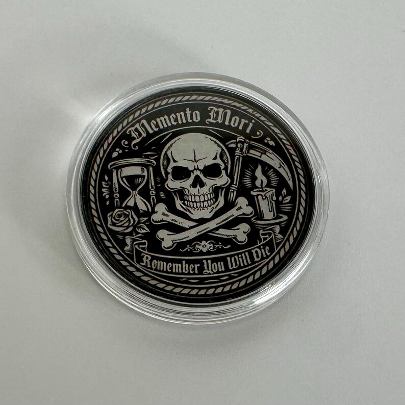 Memento Mori Challenge Coin Skull Crossbones Token Grim Reaper EDC ...