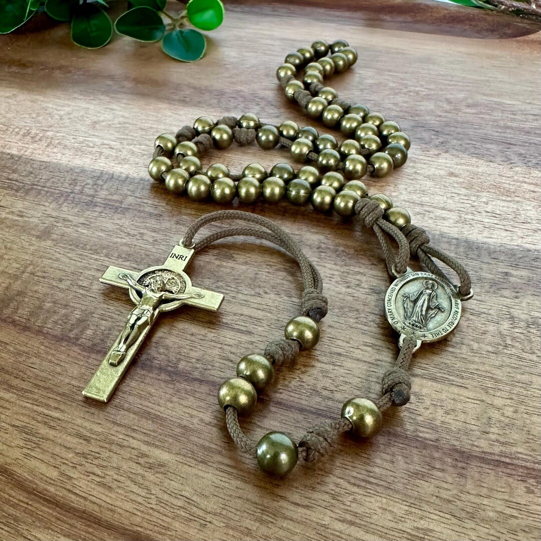 St Benedict Rosary Everyday Carry Handmade Prayer Beads Spiritual ...