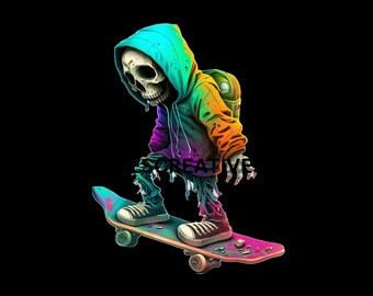 SKELETON MAN, in Neon Colours, Digital Image Only, 400 Dpi, Neon ...