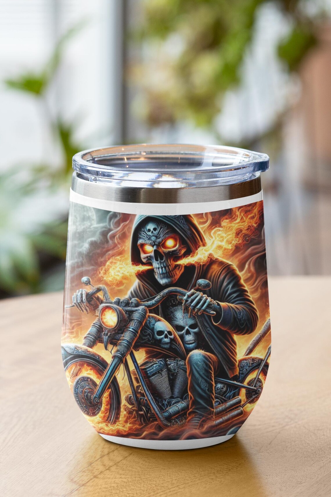 SKELETON MOTORBIKE FLAMES Hip Hop so Cool Skeleton Skull Design Great ...