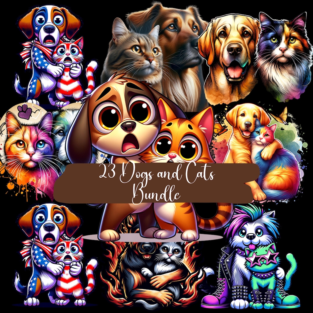 Cute Dogs and Cats Clipart Bundle, Pet Love Art (digital Download) - Etsy