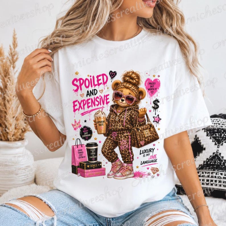 Spoiled and Expensive Teddy Bear PNG, Fashion Bear Clipart, Luxury ...