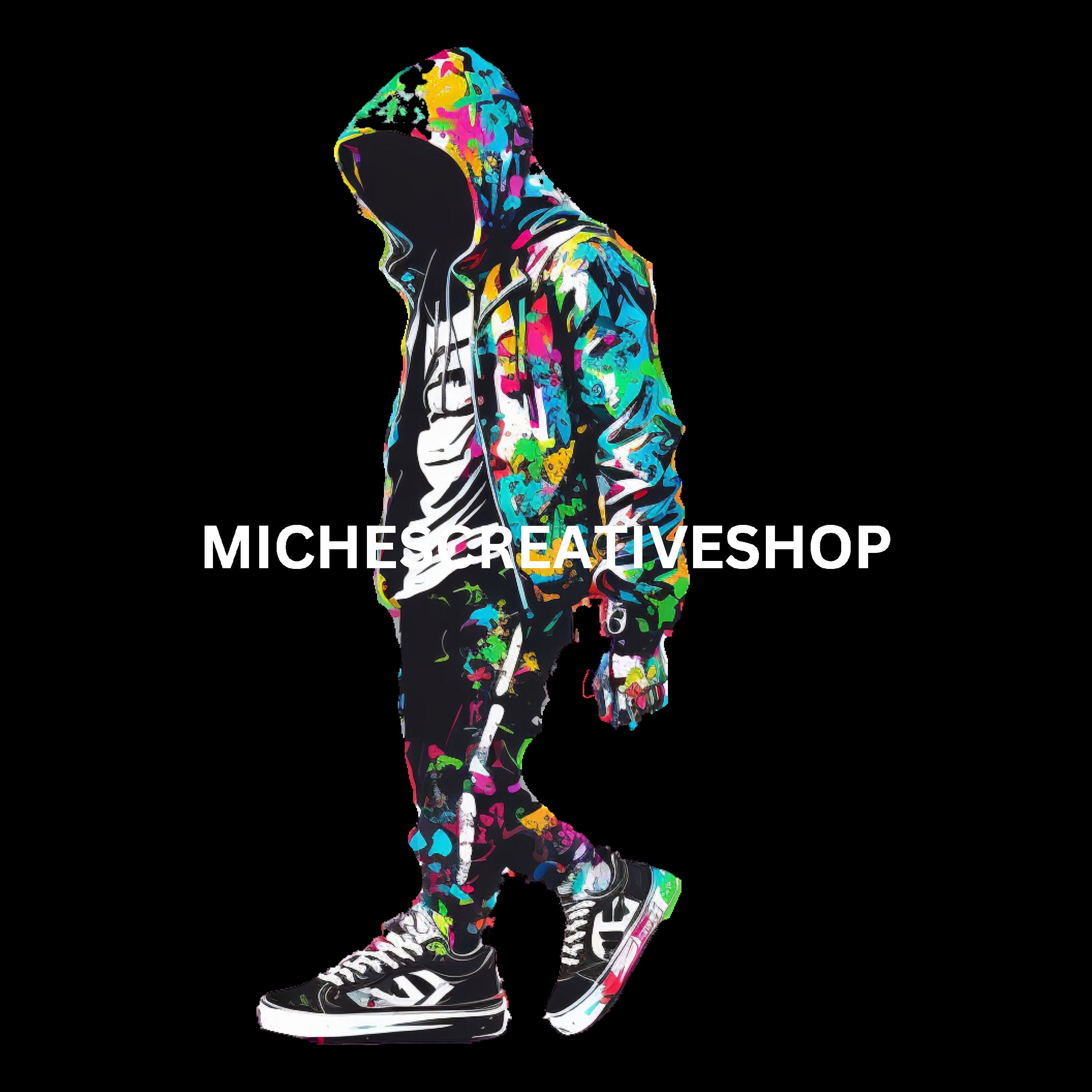 Neon Hip Hop Skeleton Clip Art: Urban Streetwear Design (400 Dpi ...