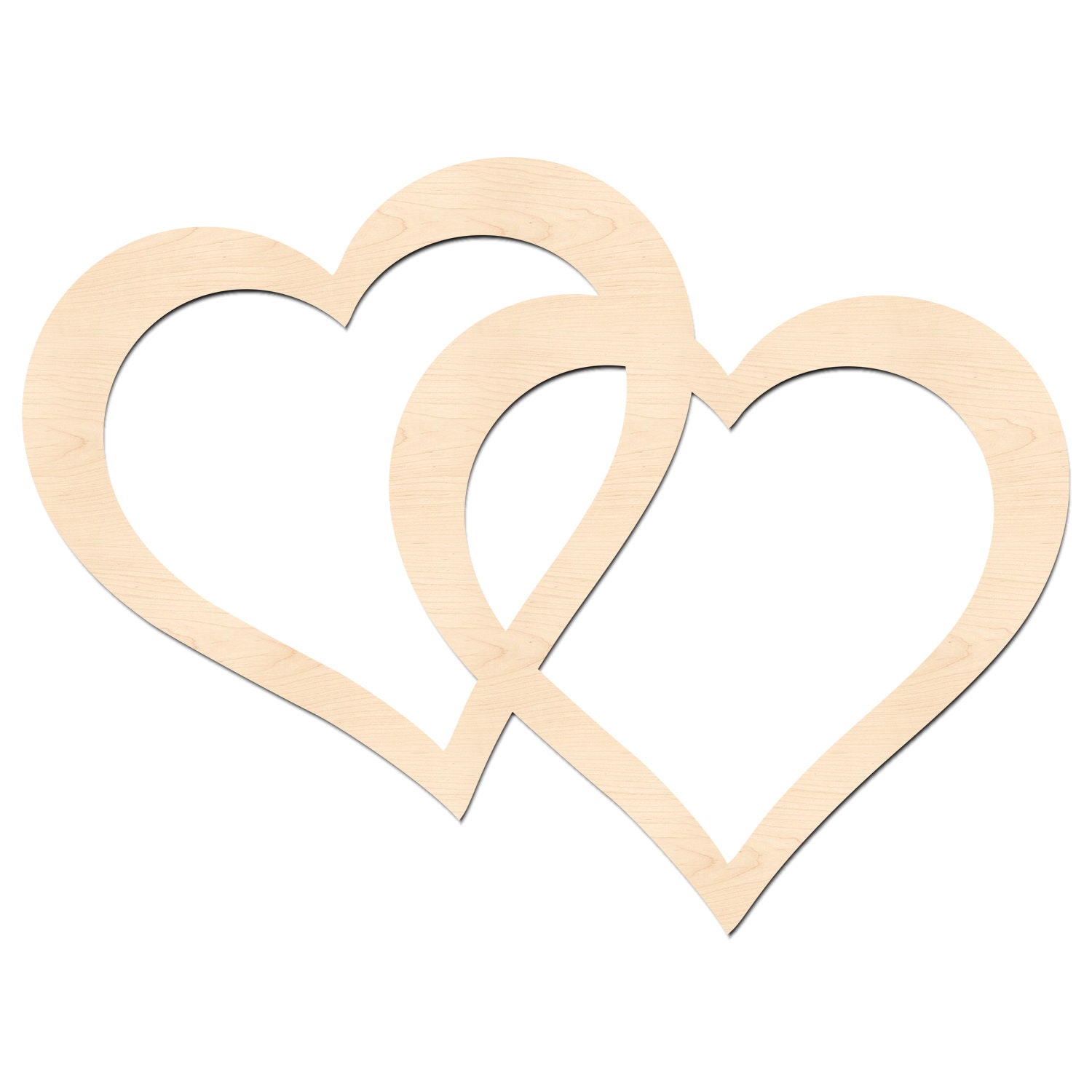Double Heart Shape-wooden Double Heart Cutout | Etsy