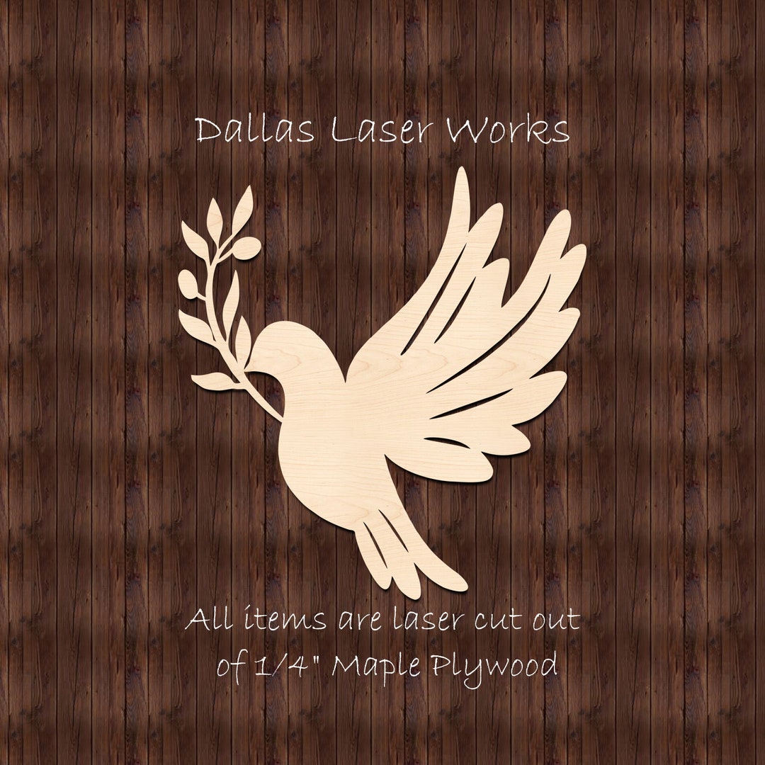 Wooden Peace Dove Shape-peace Dove Olive Branch Bird Cutout - Etsy