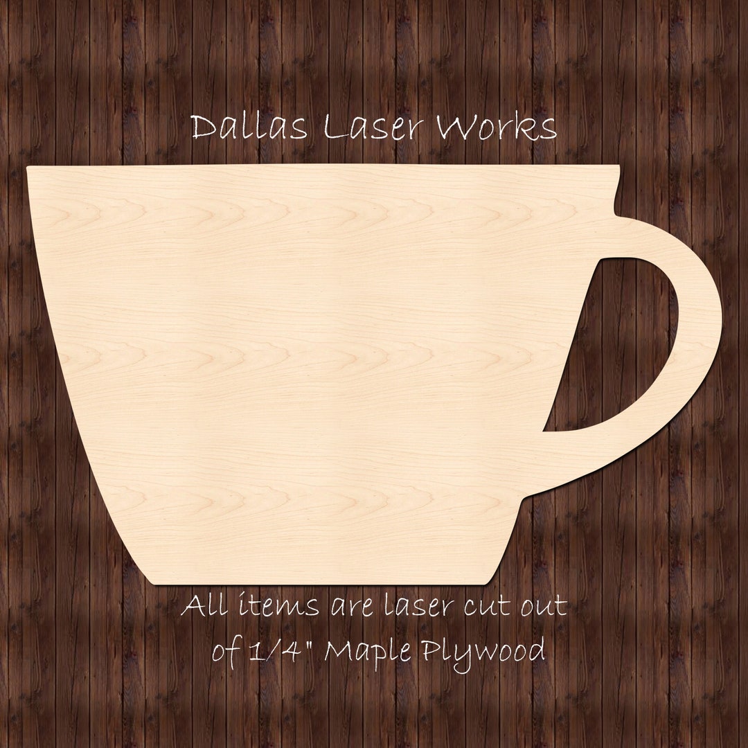 Coffee Cup Shape-cup Shape-wooden Coffee Cup Cutout - Etsy