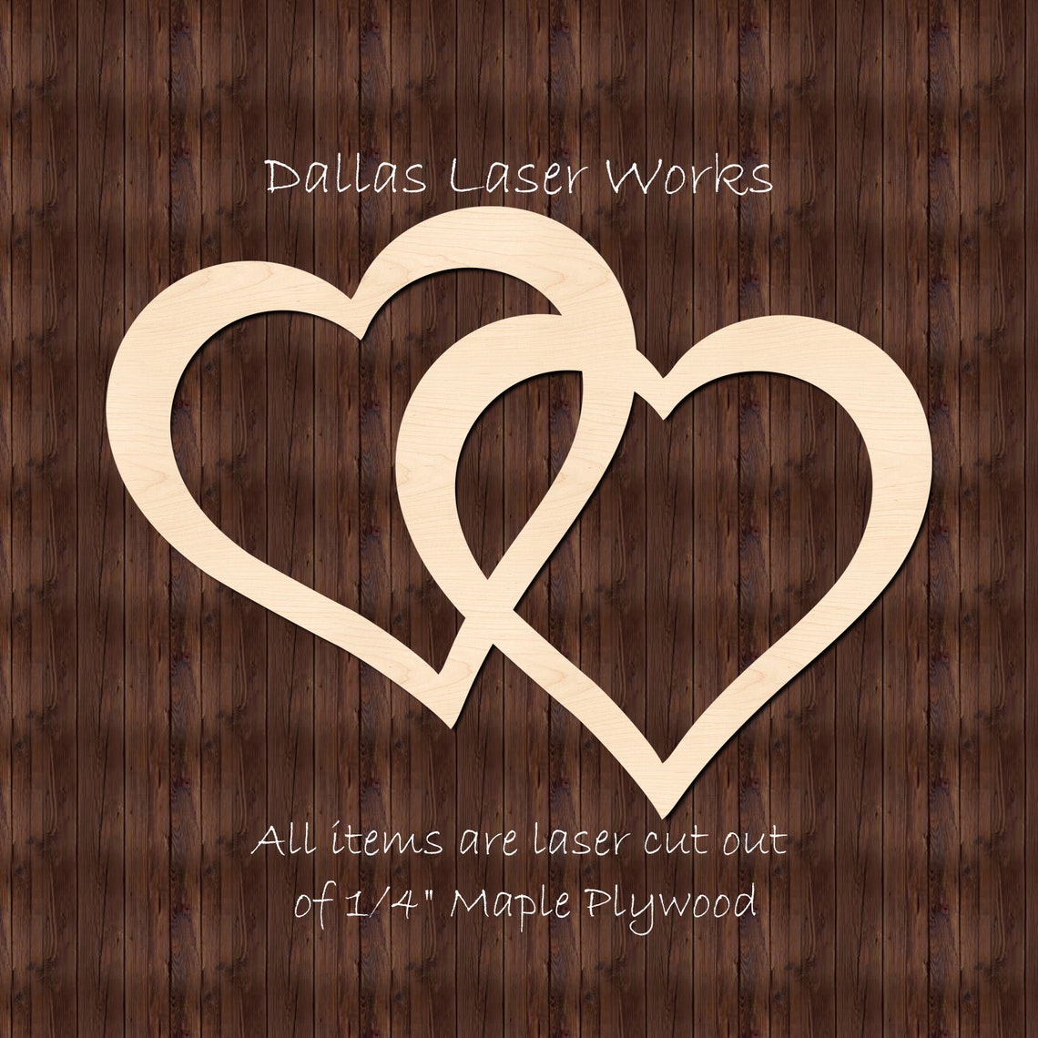 Double Heart Shape-wooden Double Heart Cutout | Etsy