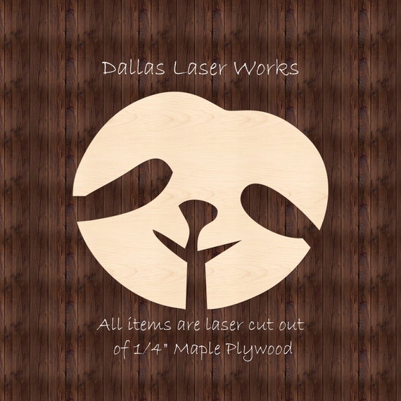 Sloth Face Shape-laser Cut Wooden Sloth Cutout | Etsy