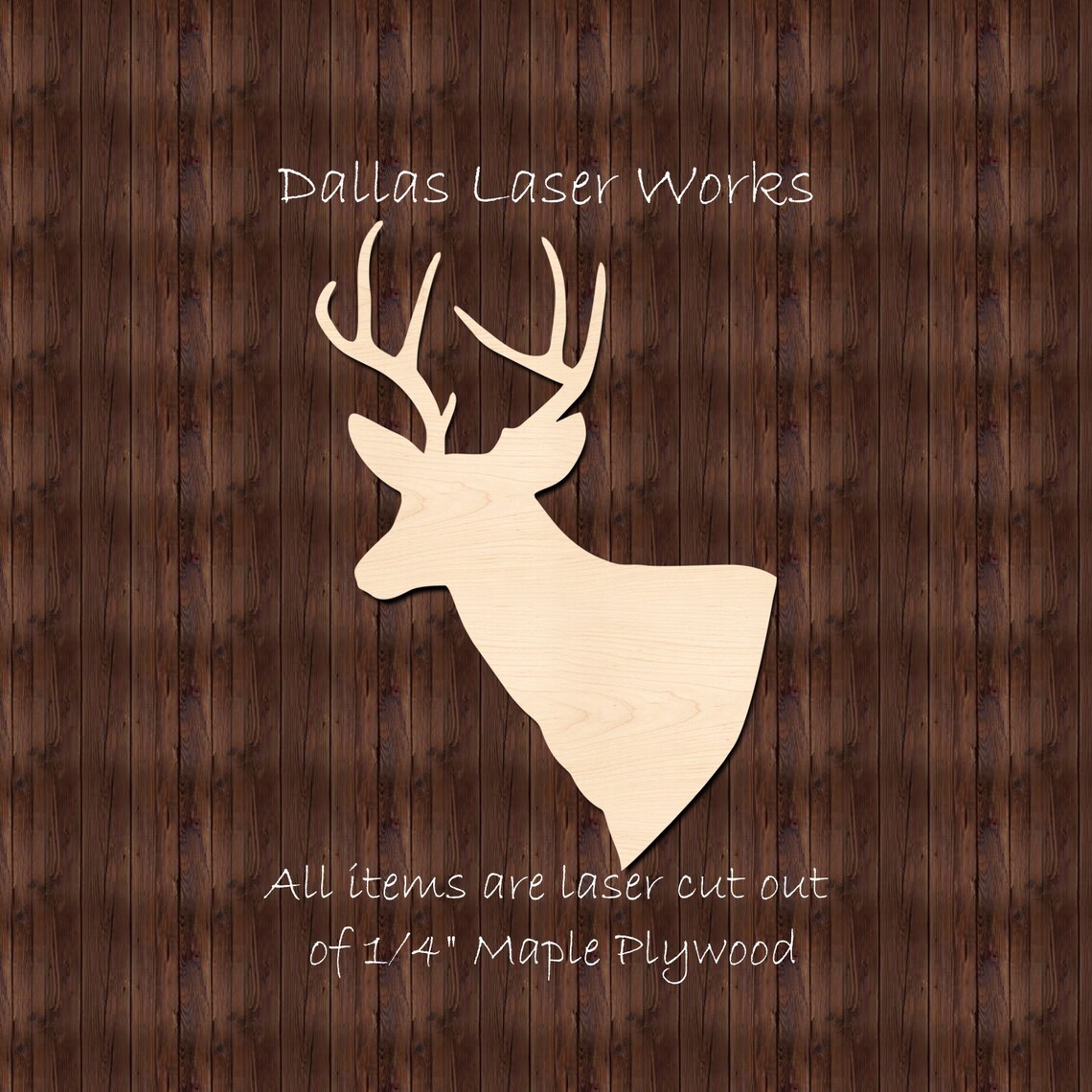 Wooden Laser Cut Deer Head-deer Head Cutout-deer Head Shape - Etsy
