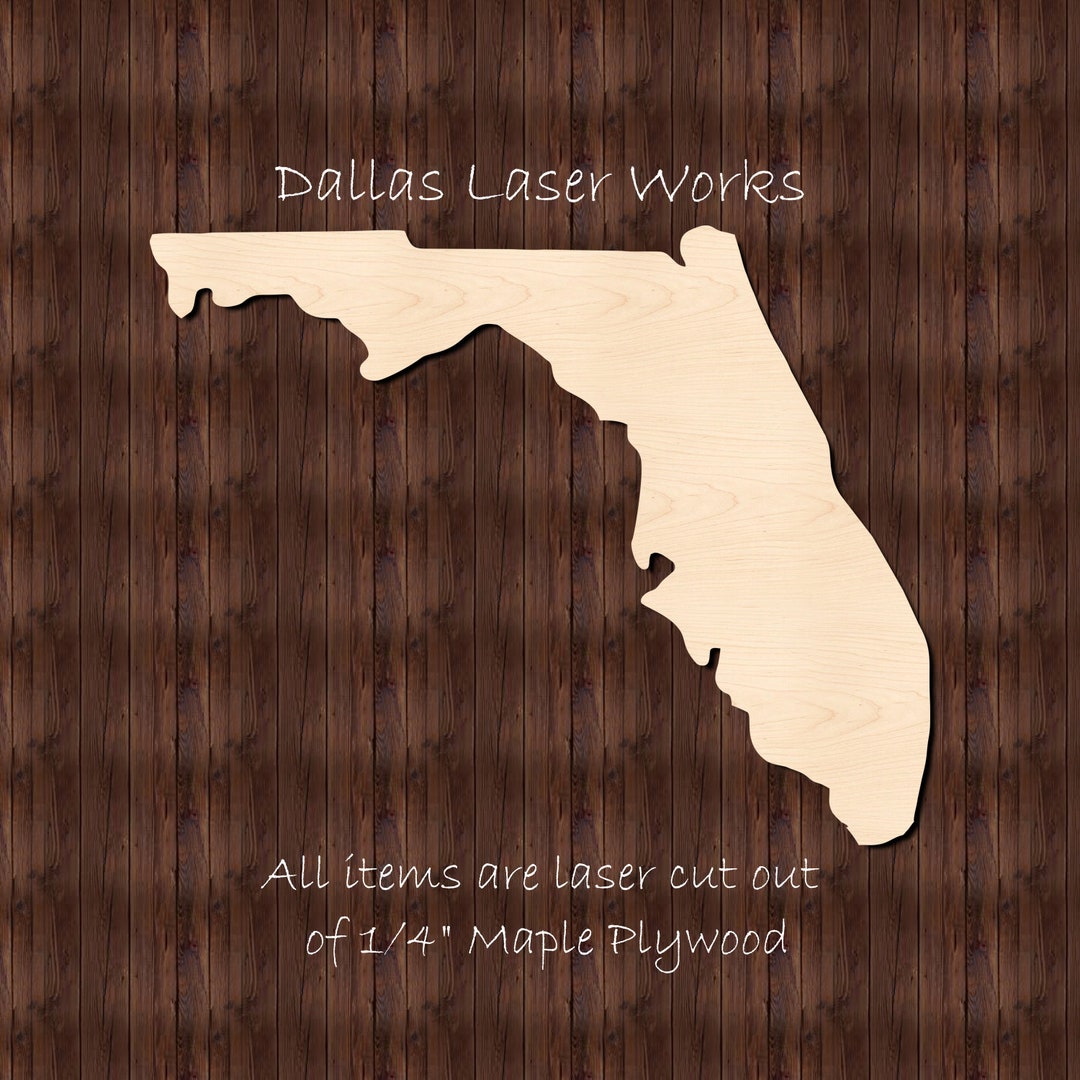 Florida State Shape-state Cutout-wooden Florida Shape - Etsy