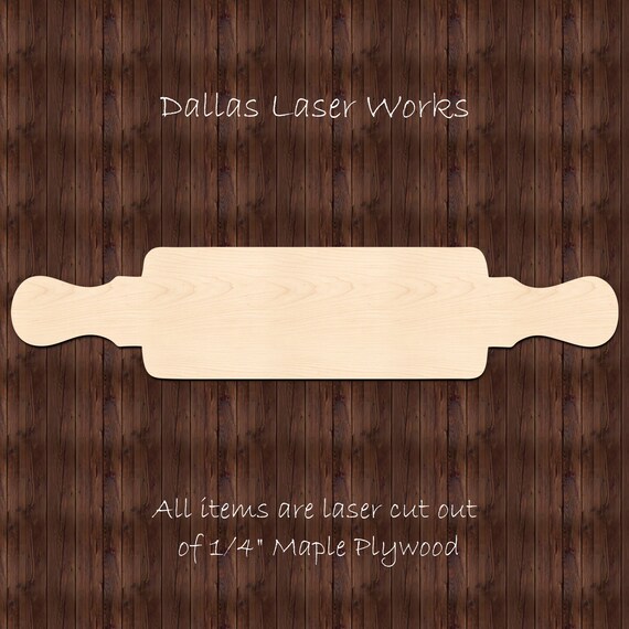 Rolling Pin Shape Unfinished Wooden Rolling Pin Cutout - Etsy