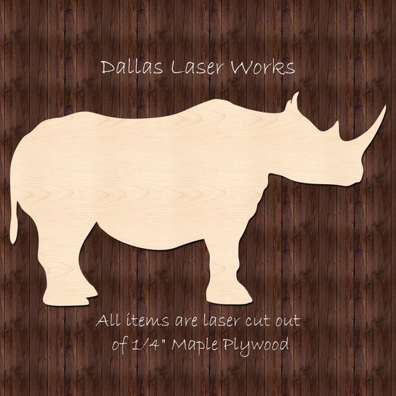 Wooden Rhino Cutout-rhino Shape-laser Cut Rhino-animal Shapes - Etsy
