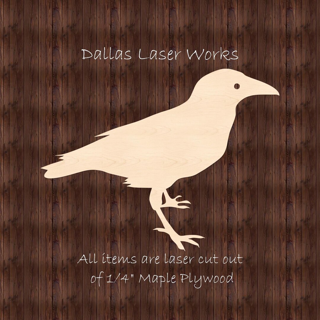 Laser Cut Crow Shape- Wooden Crow Cutout - Etsy