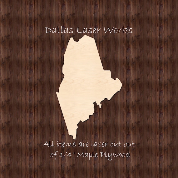 Maine-wooden Maine State Shape-laser Cutout Maine Shape | Etsy