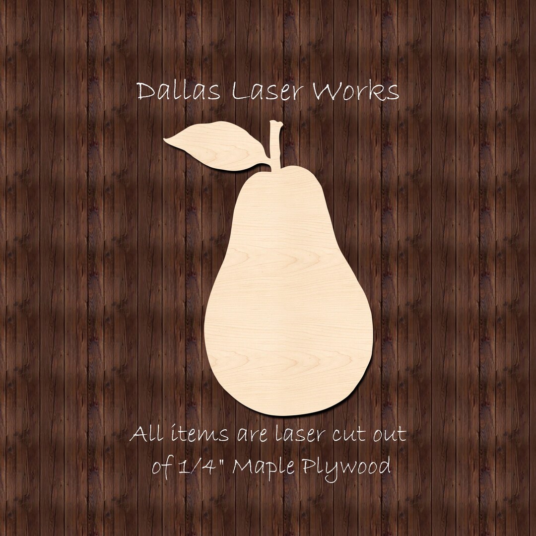 Pear Cutout-wooden Pear Shape-laser Cut Pear - Etsy