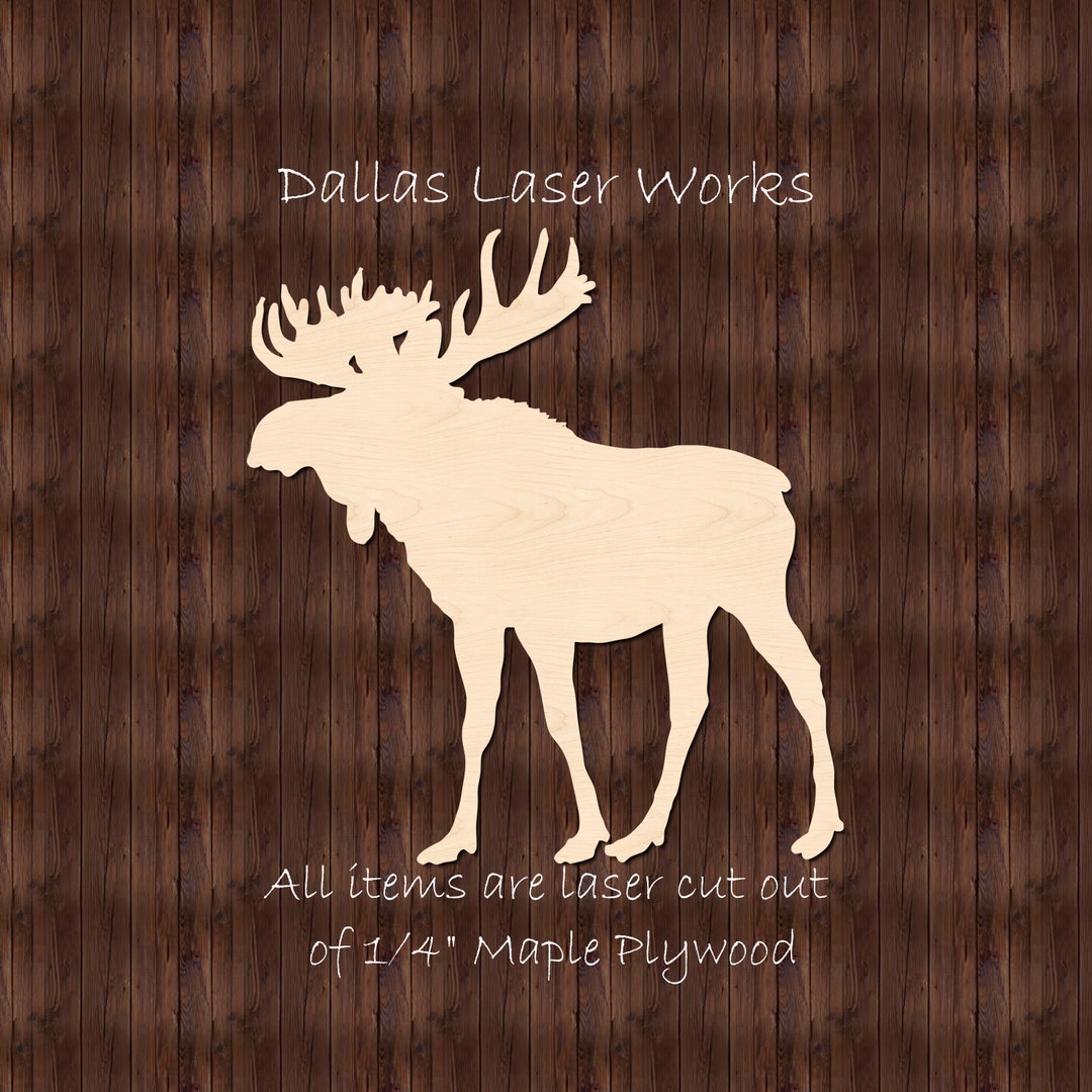 Wooden Moose Shape - Unfinished Moose Shape - Laser Cut Moose - Etsy