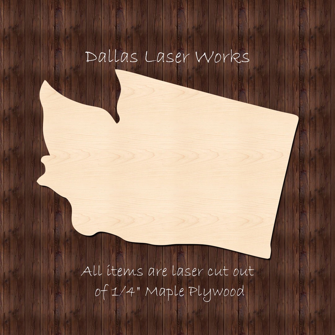 Washington Wood Shape-laser Cut Washington Shape-washington Cutout - Etsy