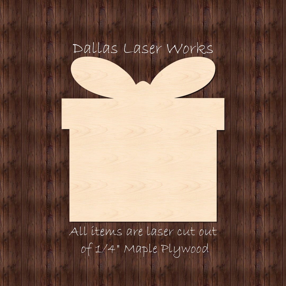Present Cutout-christmas Present Shape-wooden Present Blank - Etsy