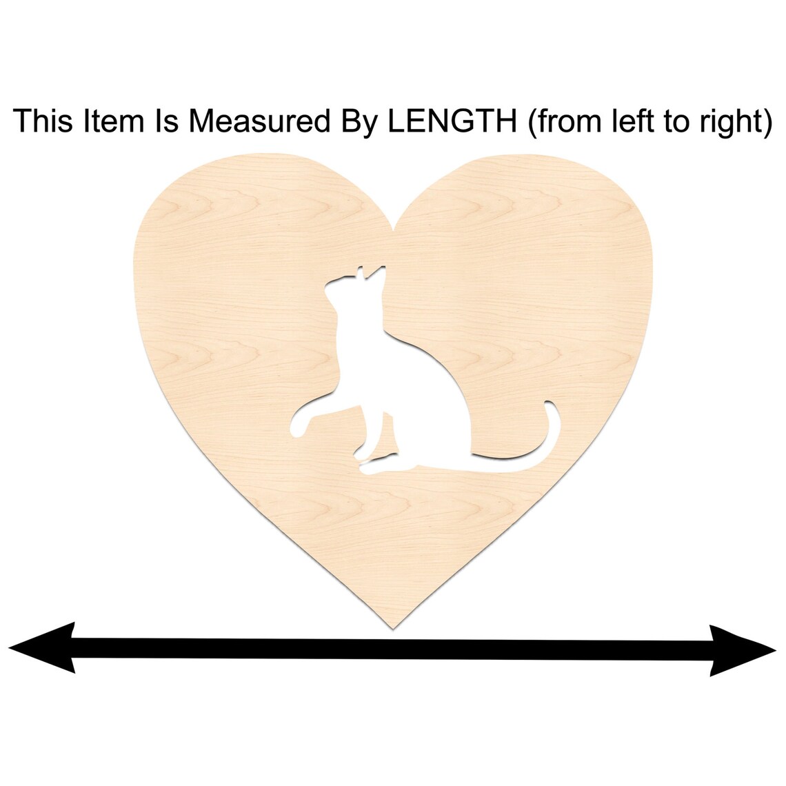 Cat Heart Shape-laser Cut Wooden Cat Heart Shape - Etsy