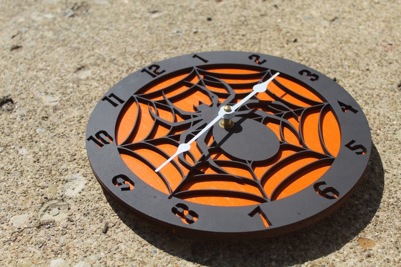 Halloween Spider Clock-laser Cut Clock - Etsy