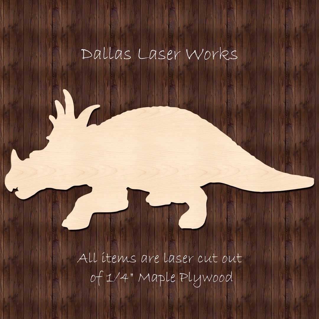 Triceratops Cutout - Unfinished Triceratops Shape - Wood Triceratops ...