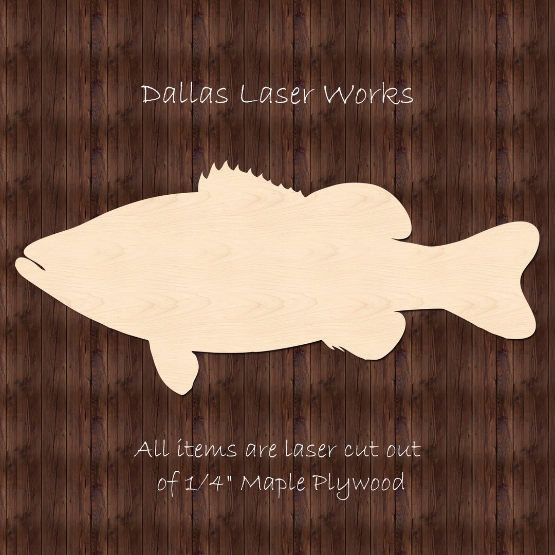 Largemouth Bass Cutout-laser Cut Wooden Largemouth Bass Blank ...