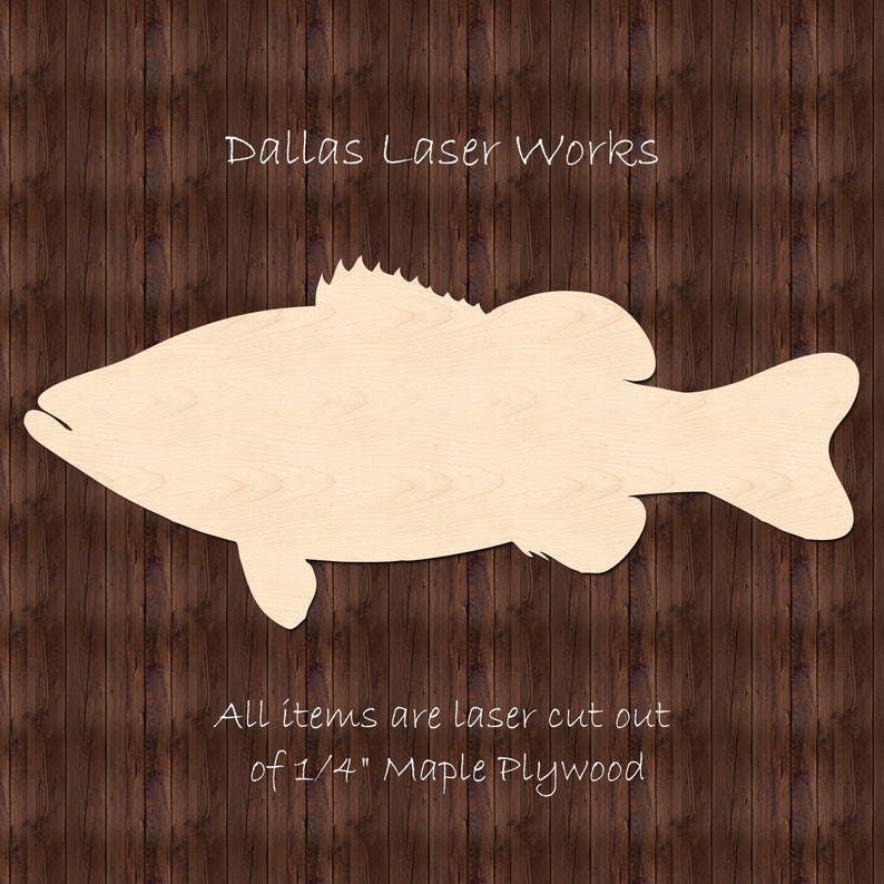 Largemouth Bass Cutout-laser Cut Wooden Largemouth Bass - Etsy