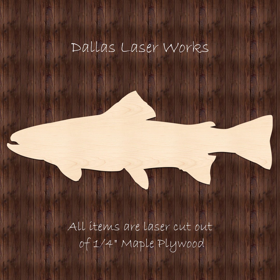 Trout Fish Shape-wooden Trout Cutout-laser Cut Trout - Etsy