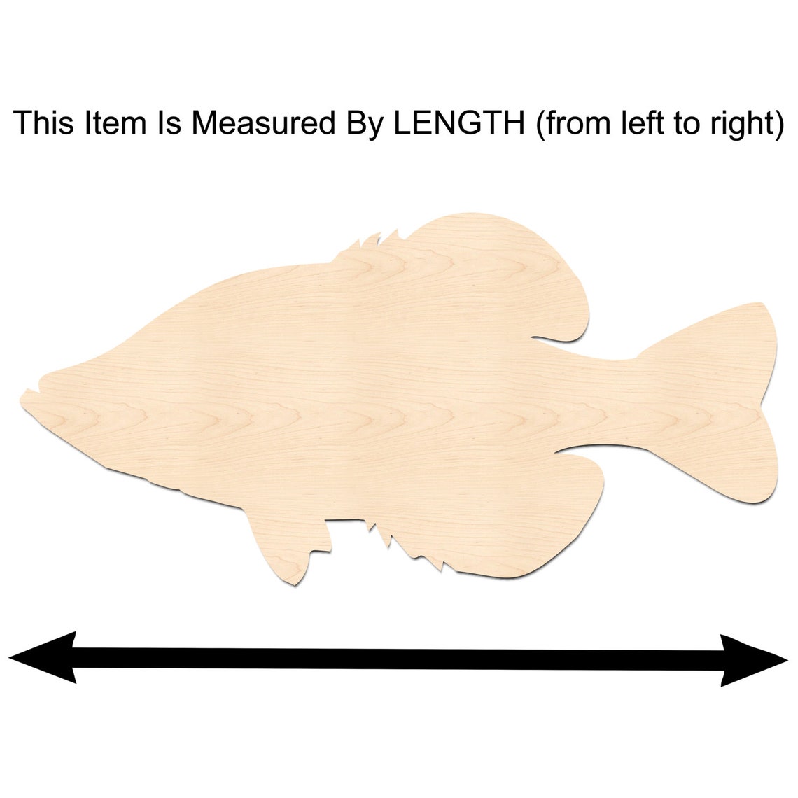 Crappie Shape-wooden Crappie Cutout-laser Cut Fish Shape - Etsy