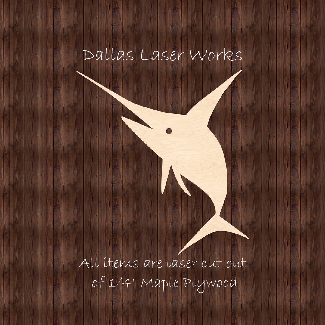 Swordfish Shape- Unfinished Wooden Swordfish Cutout - Etsy