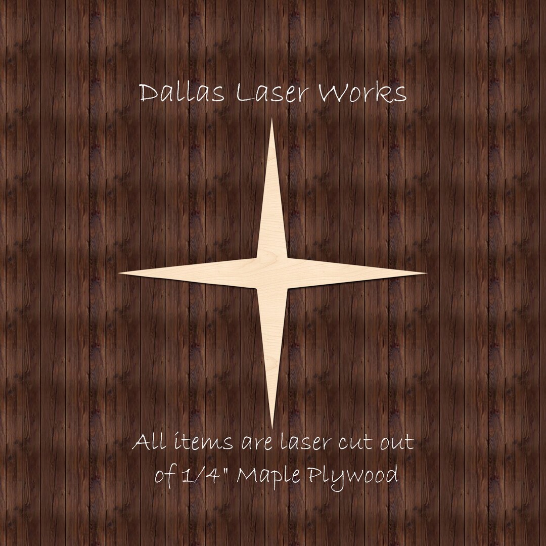 Four Point Star Shape-wooden Four Point Star Cutout - Etsy