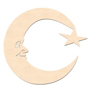 Moon-wooden Moon Face Shape-moon Cut Out - Etsy