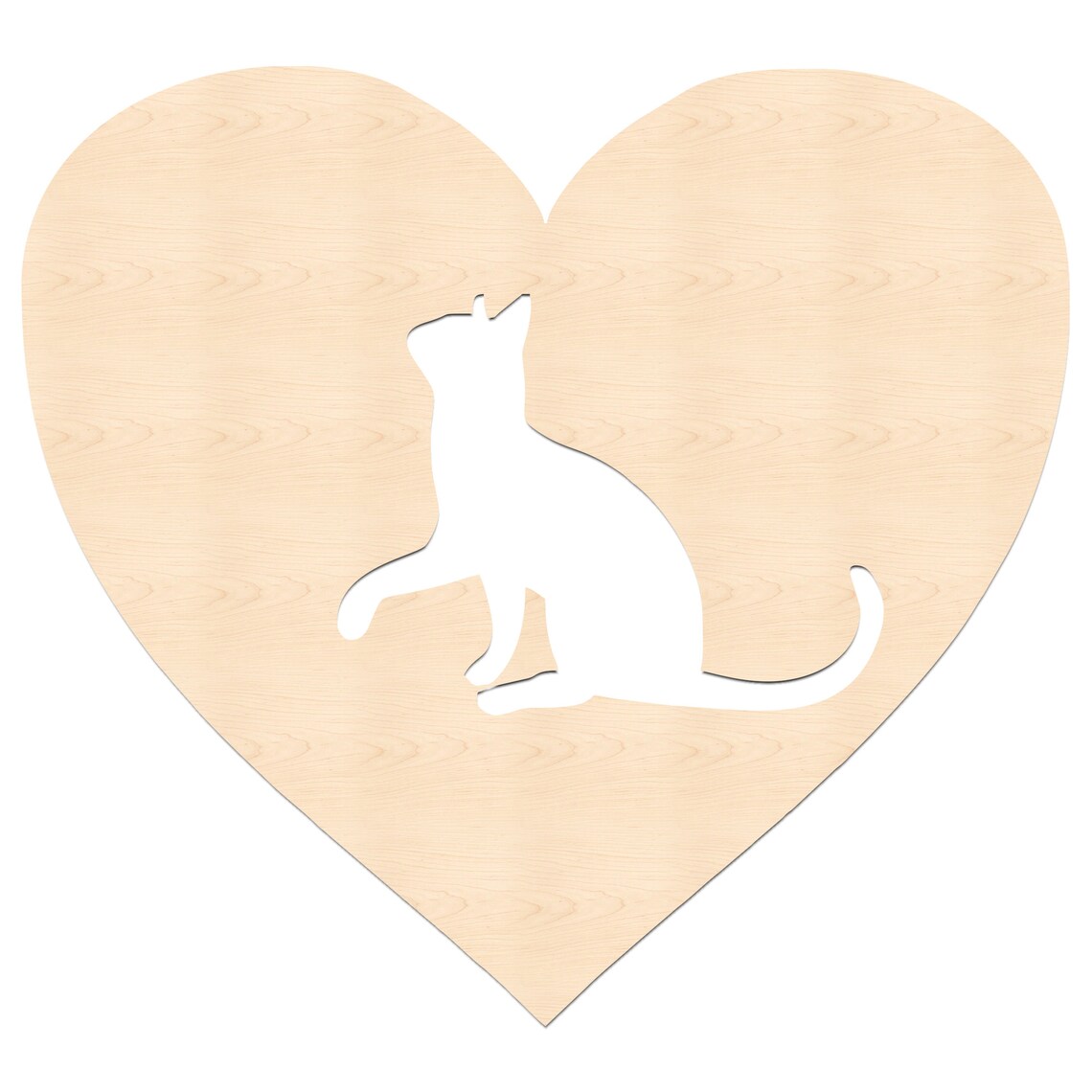 Cat Heart Shape-laser Cut Wooden Cat Heart Shape - Etsy