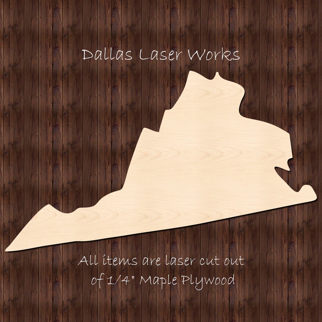 Wooden Virginia State Shape-virginia Cutout-laser Cut State Shapes - Etsy