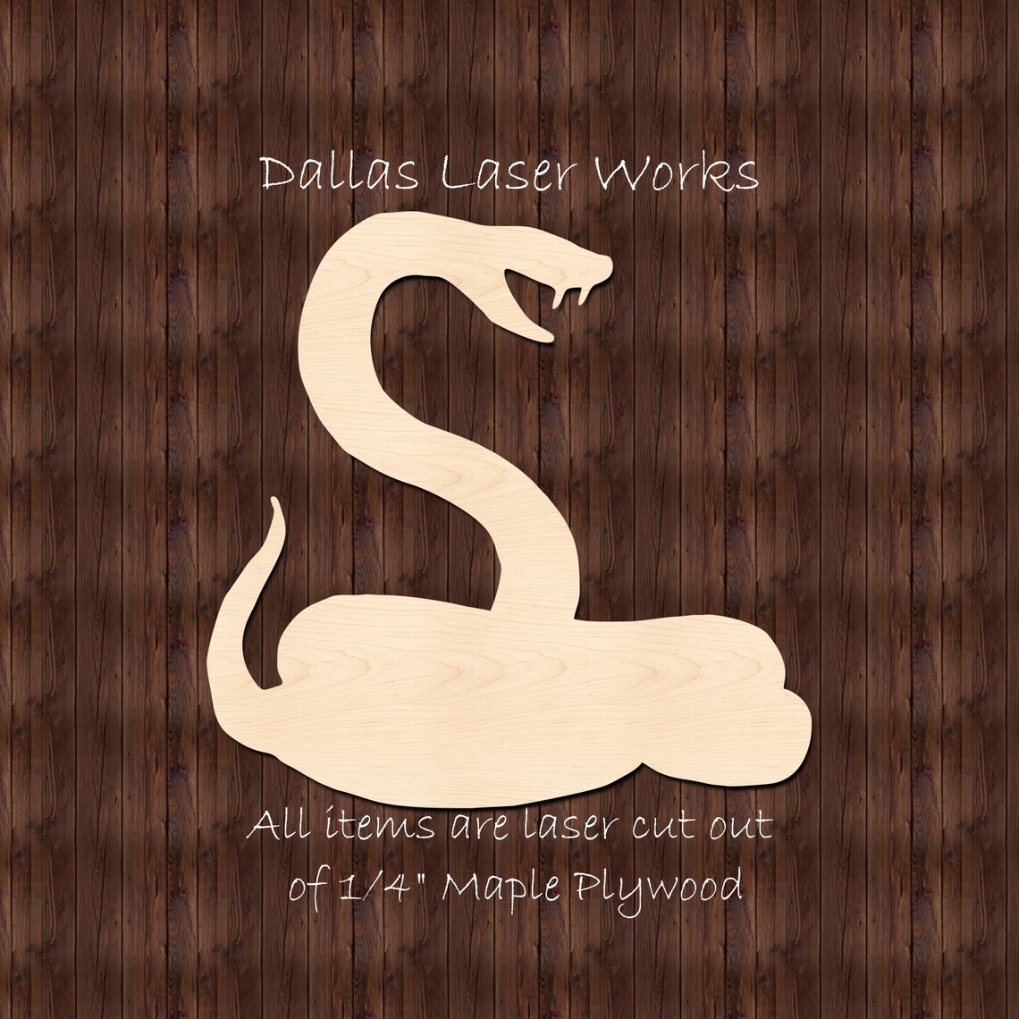 Laser Cut Wooden Snake Shape - Unfinished Snake Shape - Wooden Cutout ...