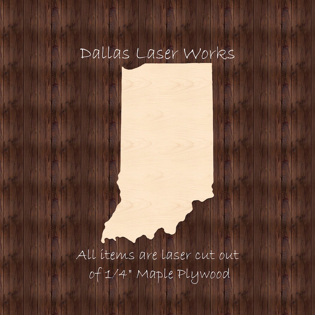 Indiana Cutout-state Shape-wooden Indiana Shape - Etsy