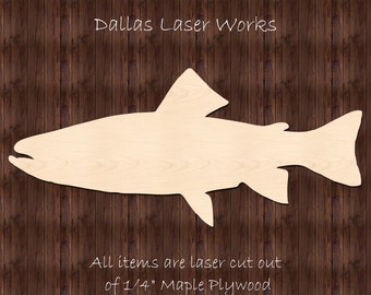 Trout Fish-detail Wood Cutout-ocean Fish Wood Decor-various Sizes ...