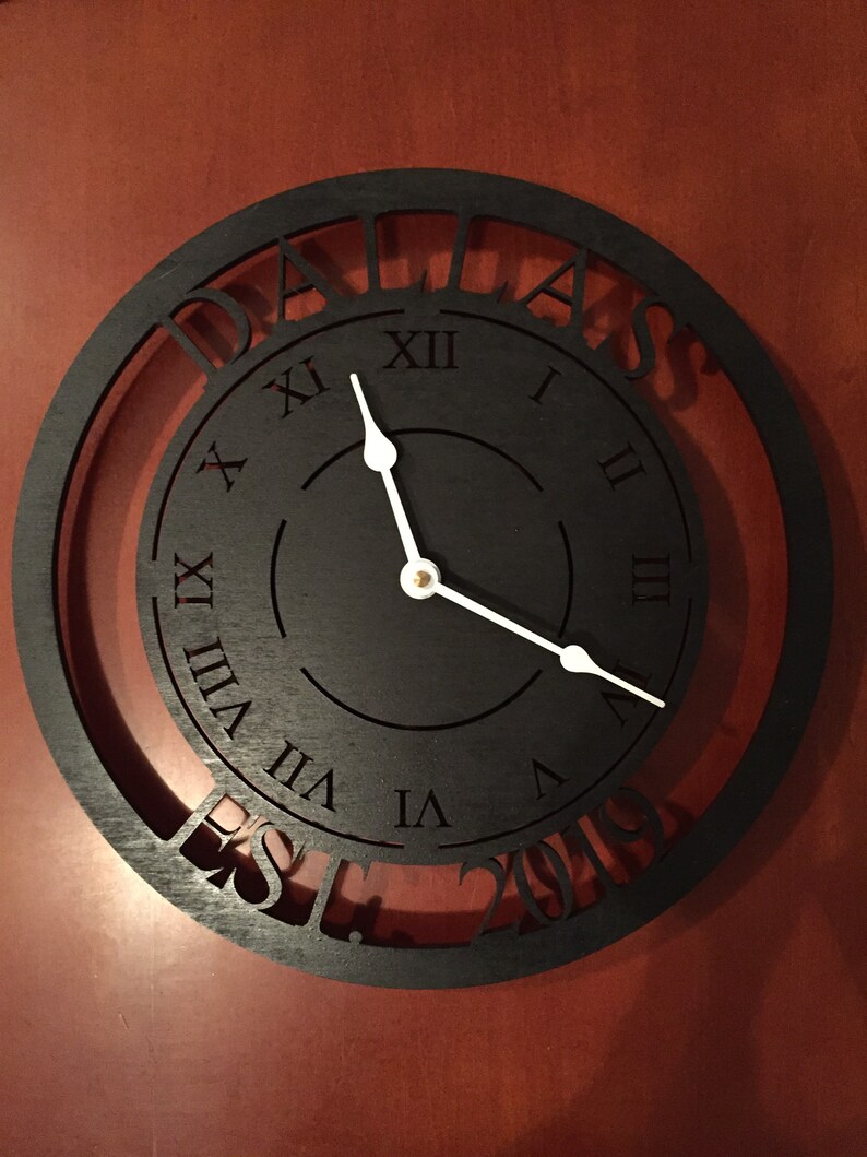 Personalized Family Name Clock-laser Cutout Clock-personalized | Etsy