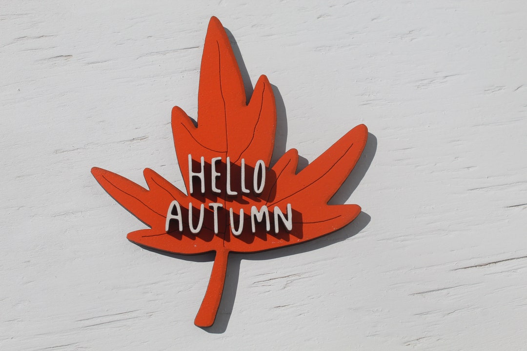 Wooden Hello Autumn Leaf-fall Leaf Sign - Etsy
