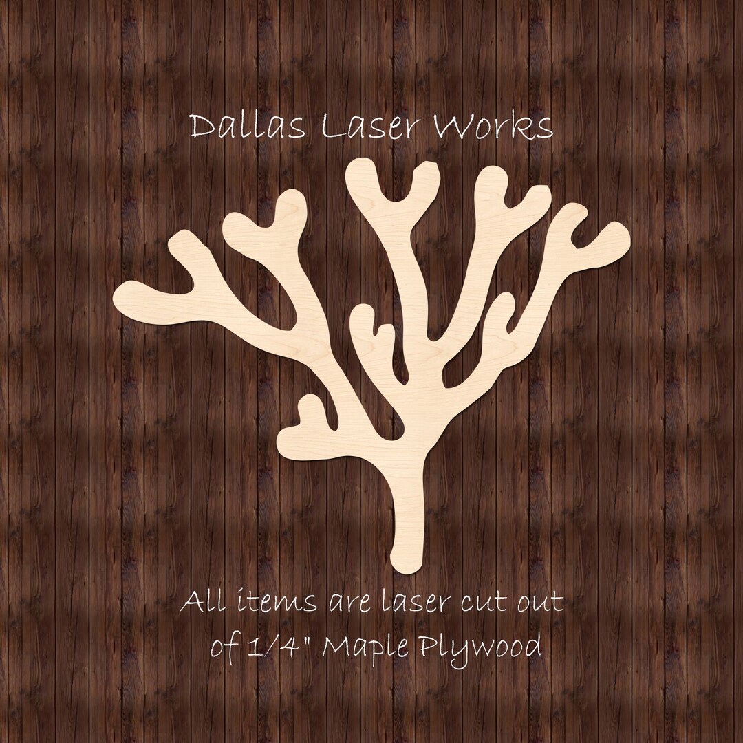 Laser Cut Coral Shape-ocean Coral Cutout-wooden Coral - Etsy