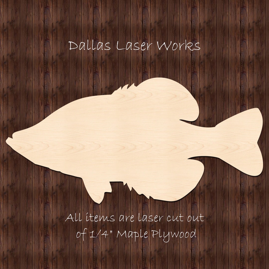 Crappie Shape-wooden Crappie Cutout-laser Cut Fish Shape - Etsy