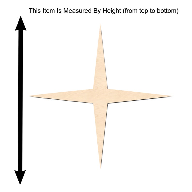 Four Point Star Shape-wooden Four Point Star Cutout - Etsy