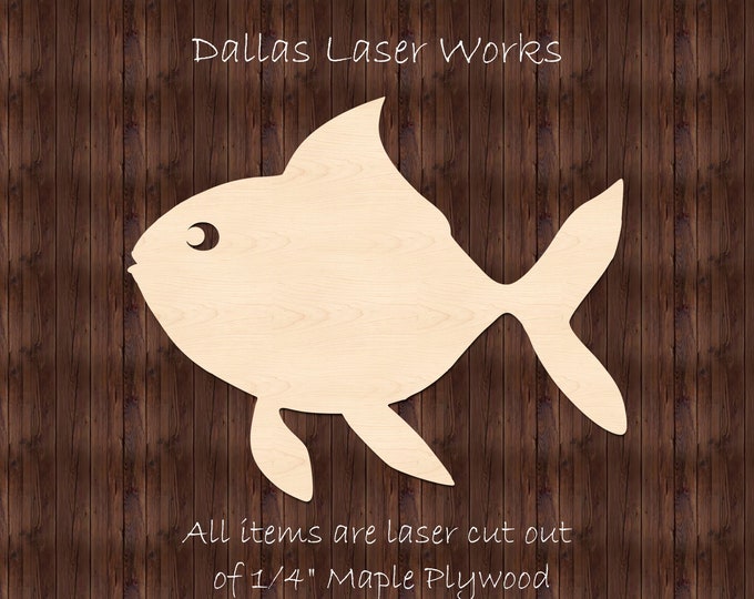 Unfinished Fish or Painted Wood Cutouts Set, Wooden Fish, Fish Ornament ...