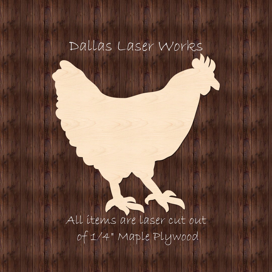 Wooden Chicken Cutout-laser Cut Chicken Shape-farm Animal Blanks - Etsy