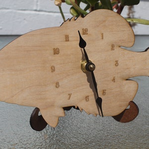 Crappie Clock-laser Cut Wooden Fish Clock-maple Wood Desk Clock - Etsy