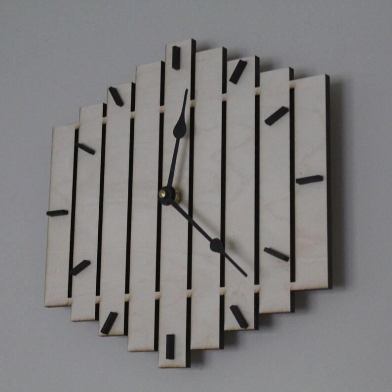 Minimalist Clock-wooden Clock-laser Cut Wall Clock - Etsy