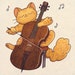 Cello Cat Print - Etsy